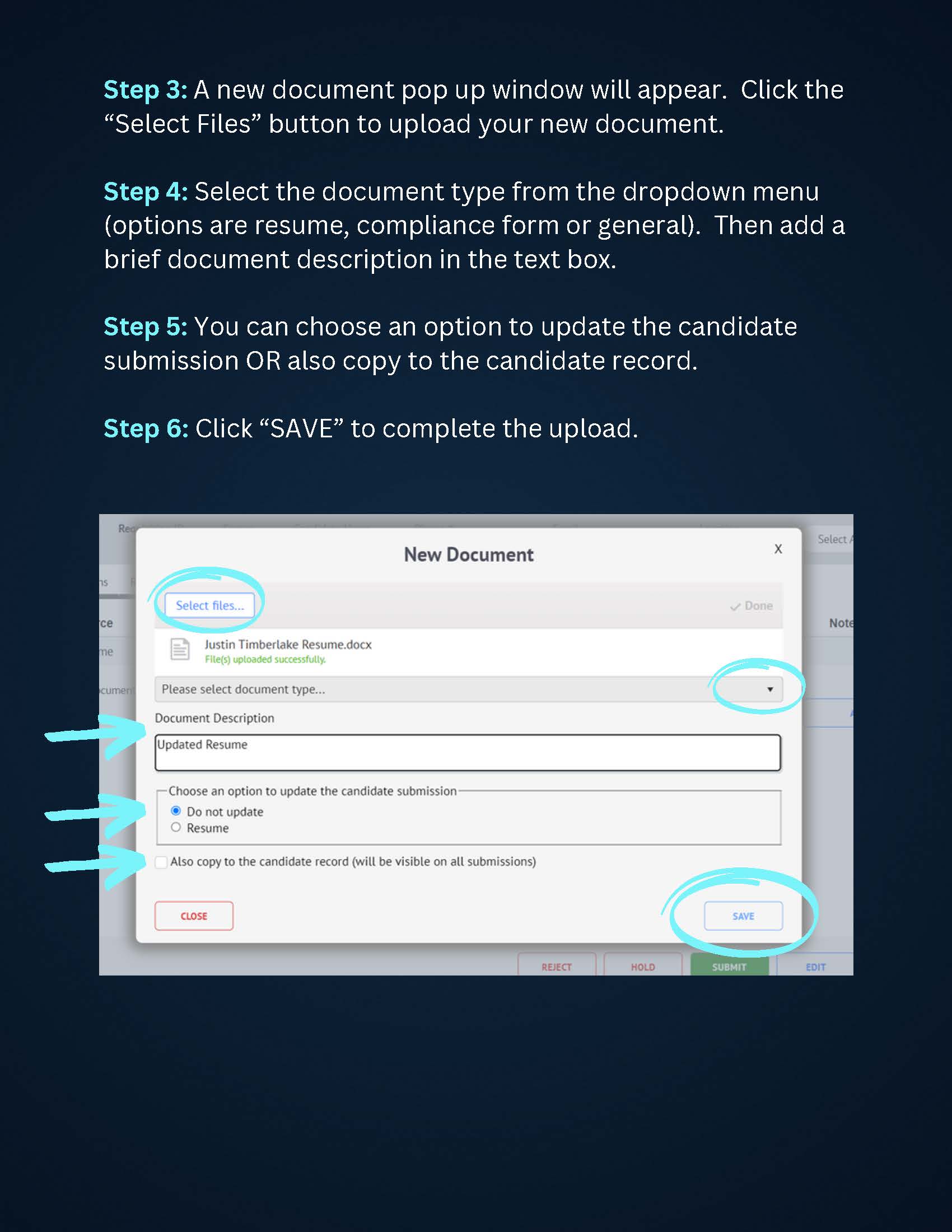 How to upload additional documents to a submission – iLabor